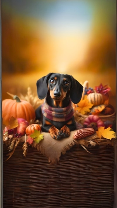 Gorgeous Free Fall Dachshund Phone Wallpapers - Dachshund Station