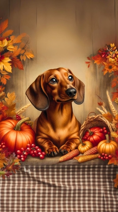 Gorgeous Free Fall Dachshund Phone Wallpapers - Dachshund Station