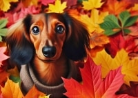 Gorgeous Free Fall Dachshund Phone Wallpapers - Dachshund Station