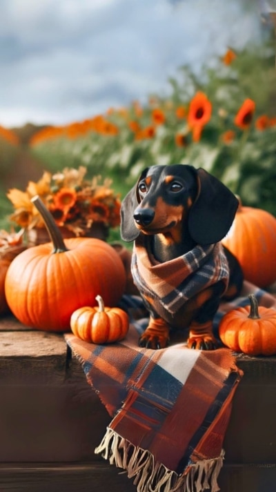 Gorgeous Free Fall Dachshund Phone Wallpapers - Dachshund Station