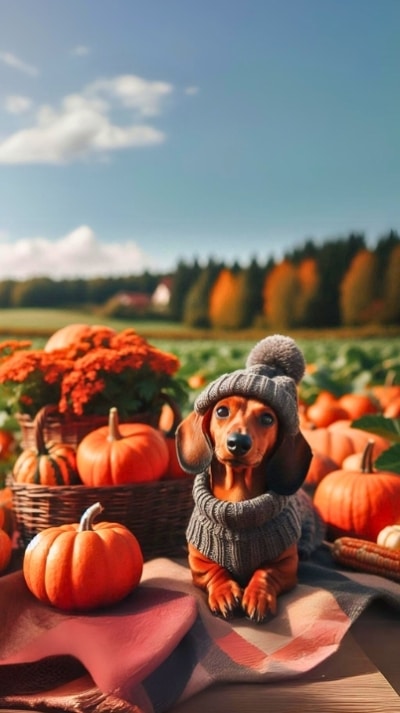 Gorgeous Free Fall Dachshund Phone Wallpapers - Dachshund Station