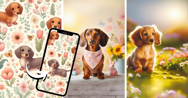 Cute Spring Dachshund Wallpaper For Your Phone